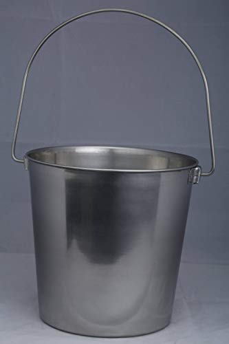 Indipets Heavy Duty Stainless Steel Pail - 2 Quart - Durable Dog Food and Water Storage