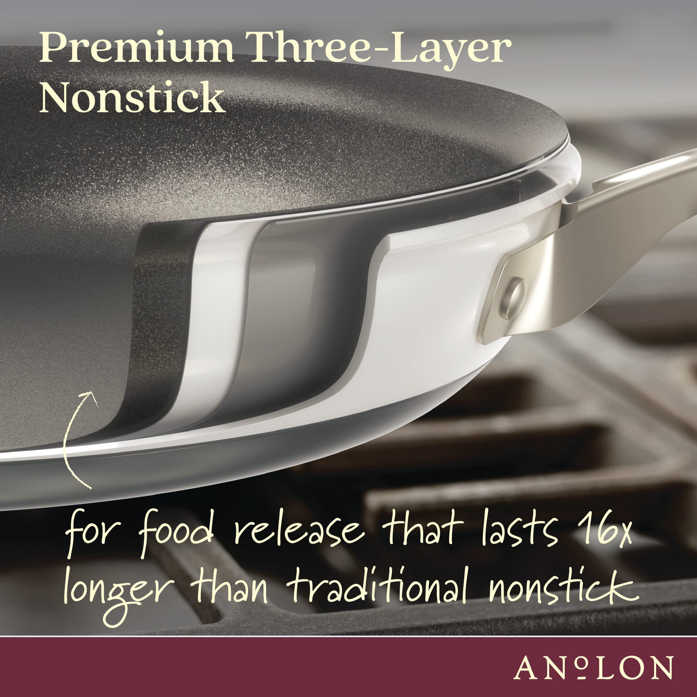 Anolon Achieve Hard Anodized Nonstick Frying Pan/Skillet, 12 Inch, Cream