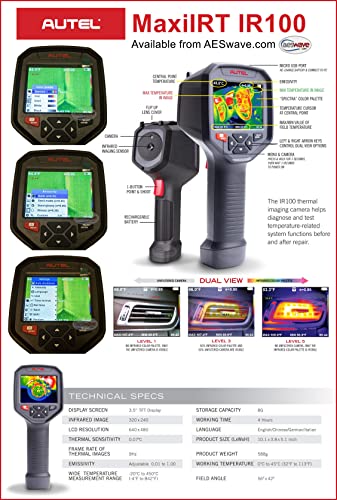 Autel Thermal Camera Autel IR100 Auto-Focus for Instant Thermal Imaging Dual Camera Wi-Fi Image Transfer to PC or MaxiSys Tablet
