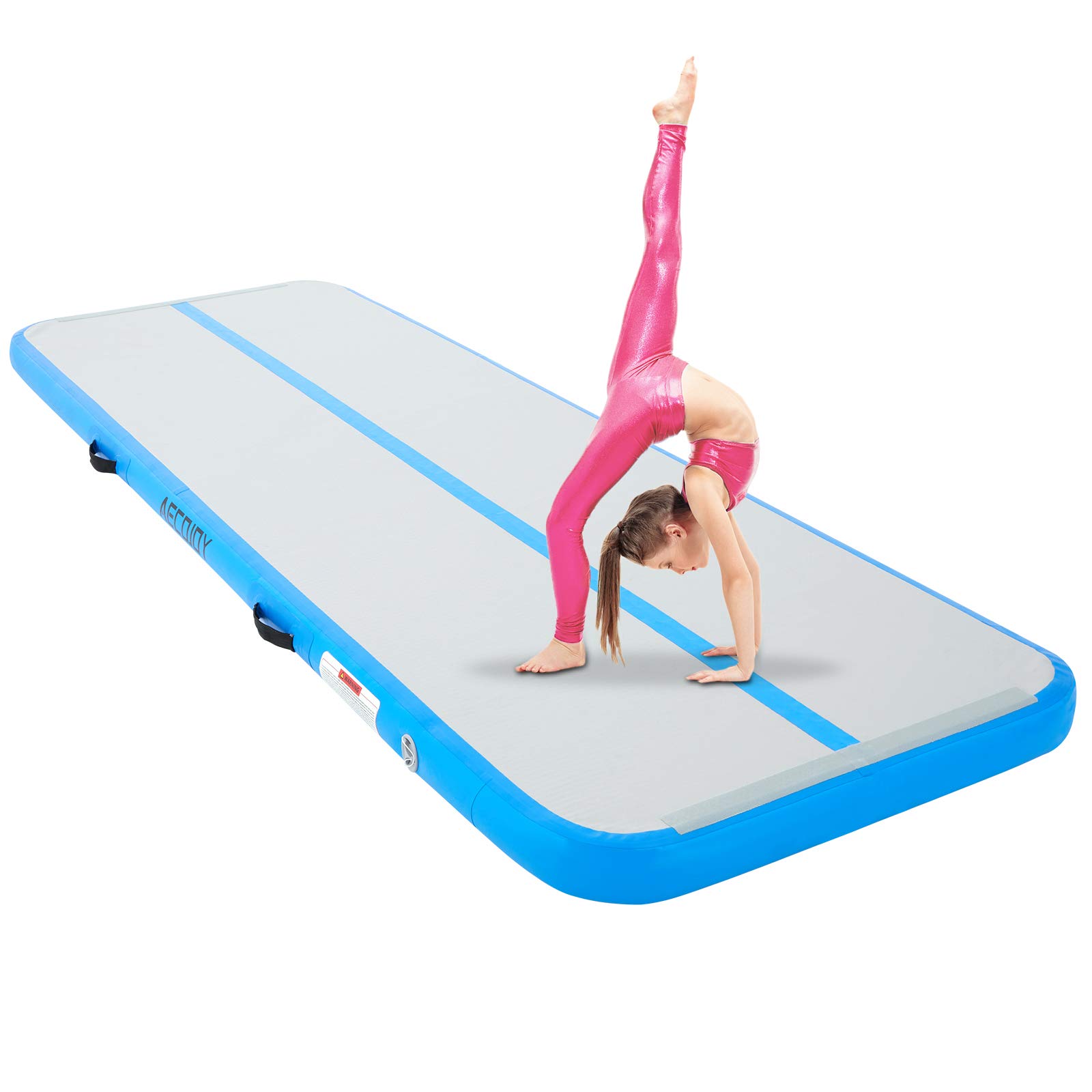 AECOJOY Air Gymnastics Mat Tumbling Mat 13ft/16ft/20ft Gymnastics Training Mat 4β Thickness Inflatable Mats for Tumbling, Home Use, Training, Gym, Water (20ft*3.3ft*4in,Blue)