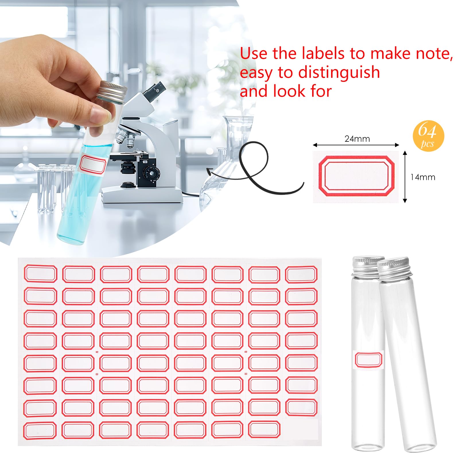 Cadbibe 30ml Glass Clear Test Tubes with Screw Caps and Plastic Stoppers, Liquid Sample Vial, Leak-Proof Flat Test Tubes, 24PCS