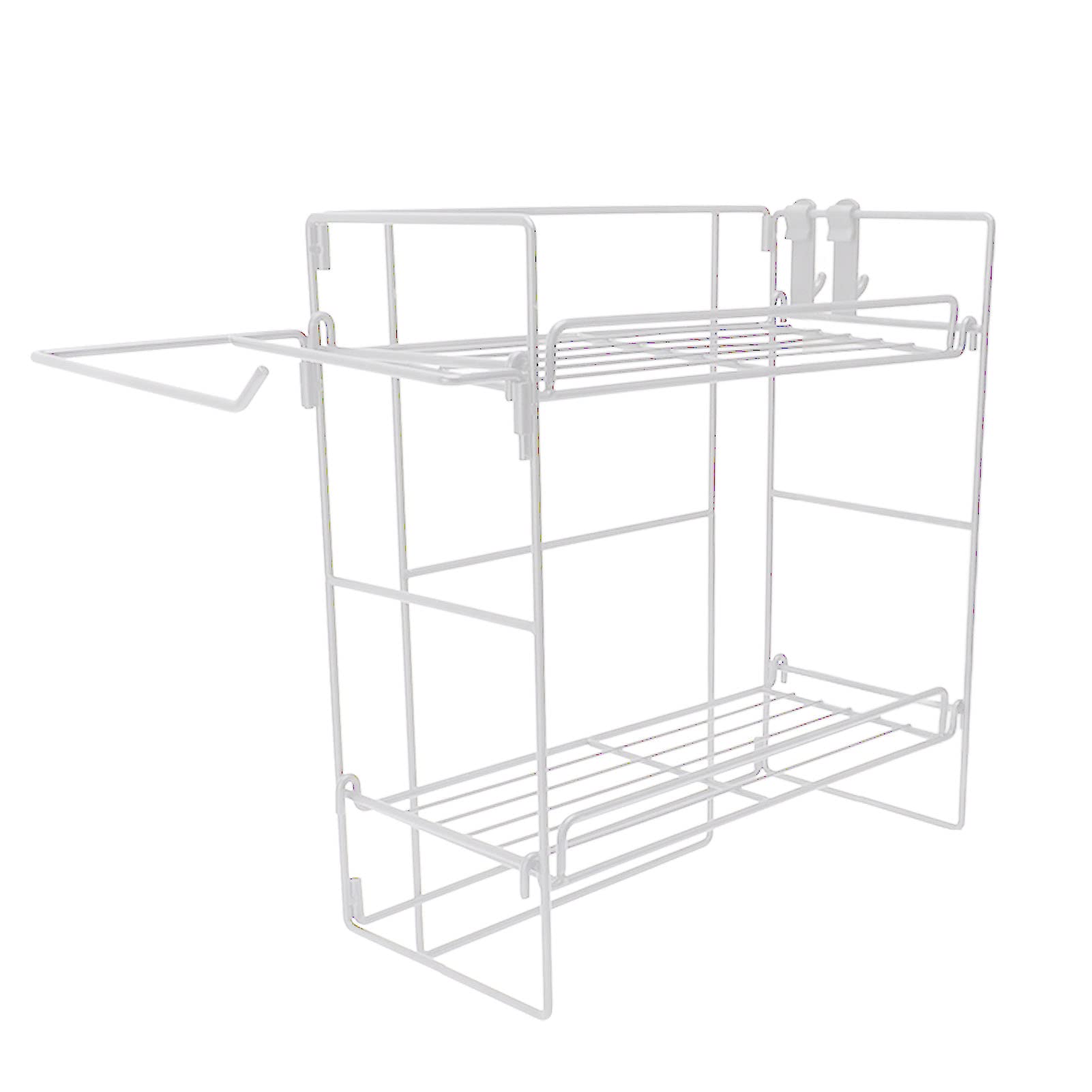 Airshi Over Toilet Storage Rack, 2 Tier Ventilation and Drainage Bathroom Organizer Shelves Space Saving Hollow Out Base No Drilling with Hooks for Home (White)