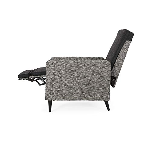 Christopher Knight Home Outdoor Recliner, Black + Multi Gray + Gun Gray