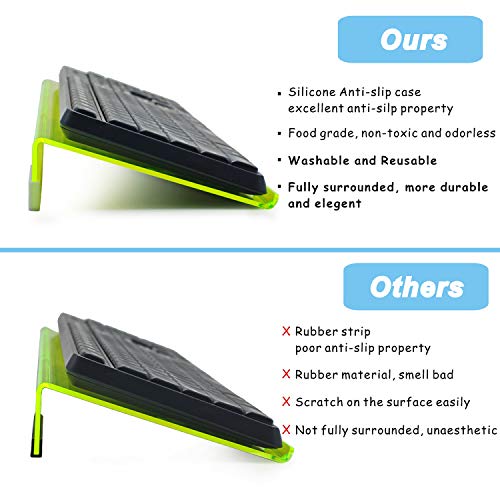 Richboom Epoptic Green Acrylic Tilted Computer Keyboard Holder for Easy Ergonomic Typing, Keyboard Stand for Office, Home, School, Fluorescent Green