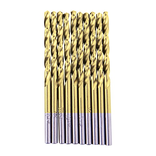 HSS Micro Titanium Coated Twist Drill Bit Set, High Speed Steel Jobber Length Drill, Split Point, 50 PCS Drill Bits Tools, 1/32" to 7/64"(0.8,1.6,2.0,2.5,3.0) for Wood Plastic and Metal