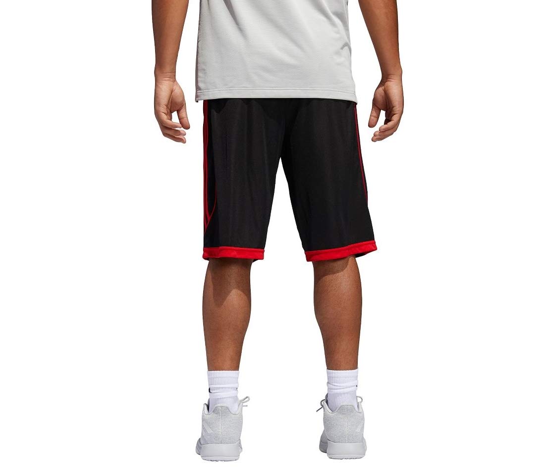 adidas Men's Basketball 3G Speed Shorts, Black/Scarlet, Small