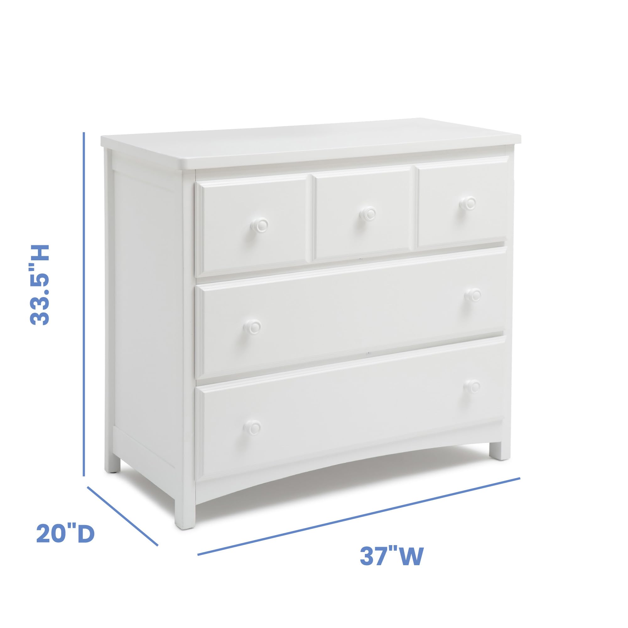 Delta Children 3 Drawer Dresser, Greenguard Gold Certified, White