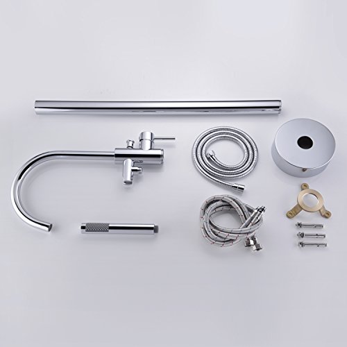 Artiqua Freestanding Tub Filler Bathtub Faucet Chrome Single Handle Floor Mounted Faucets with Handheld Shower