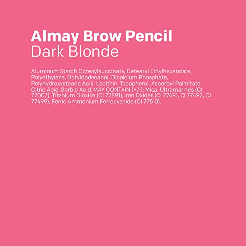 Almay Eyebrow Pencil with Eyebrow Brush, Easy to Achieve Brows, Hypoallergenic, 801 Dark Blonde, 0.01 Oz