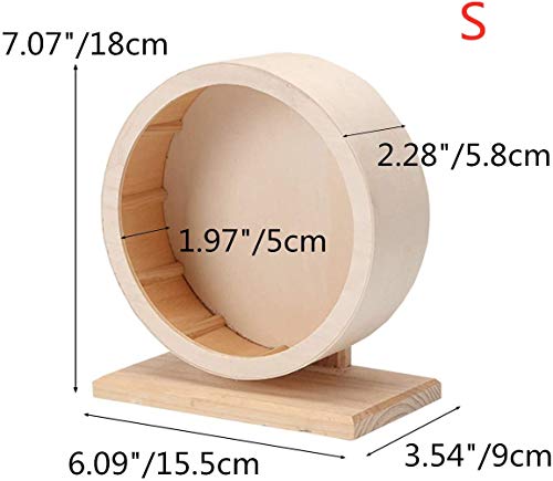 XINGFENSIFNE Hamster Exercise Wheel Silent Spinner with Disassemble Base, Wooden Running Wheel for Syrian Hamster, Dwarf Hamster,Mice,Guinea Pigs and Other Small Animals, 6 inch
