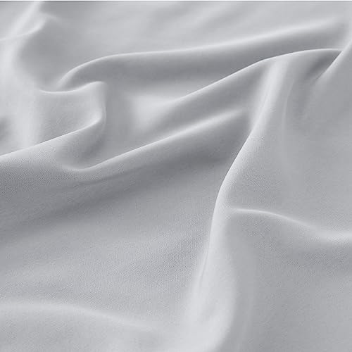 Bedsure Twin Sheets Grey for Kids - Polyester & Rayon Derived from Bamboo Cooling Bed Sheets, Deep Pockets Fits up to 16", Breathable, Wrinkle Free and Soft Twin Sheet & Pillowcase Sets