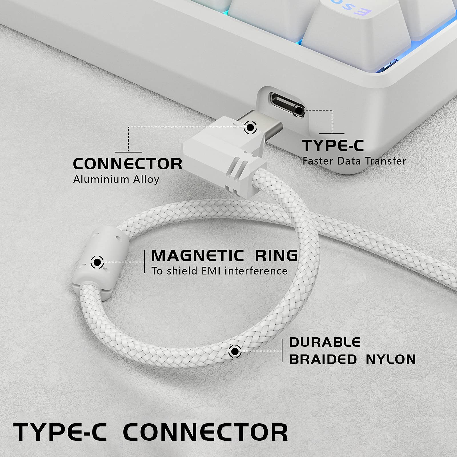 Punkston TH61 60% Mechanical Gaming Keyboard,RGB Backlit Wired Ultra-Compact Mini Mechanical Keyboard Full Keys Programmable White (Optical Black Switch) (Renewed)