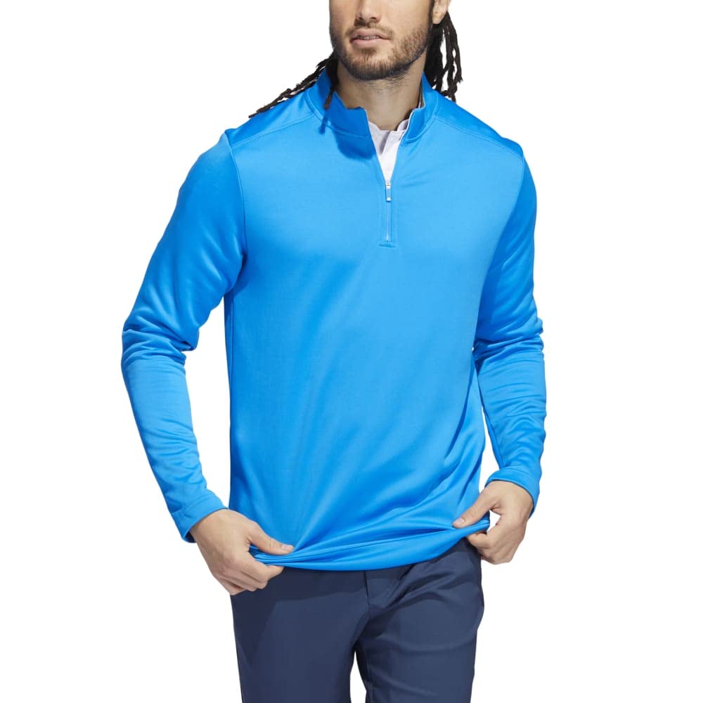 adidas Men's Club Quarter Zip Pullover, Blue Rush, Medium