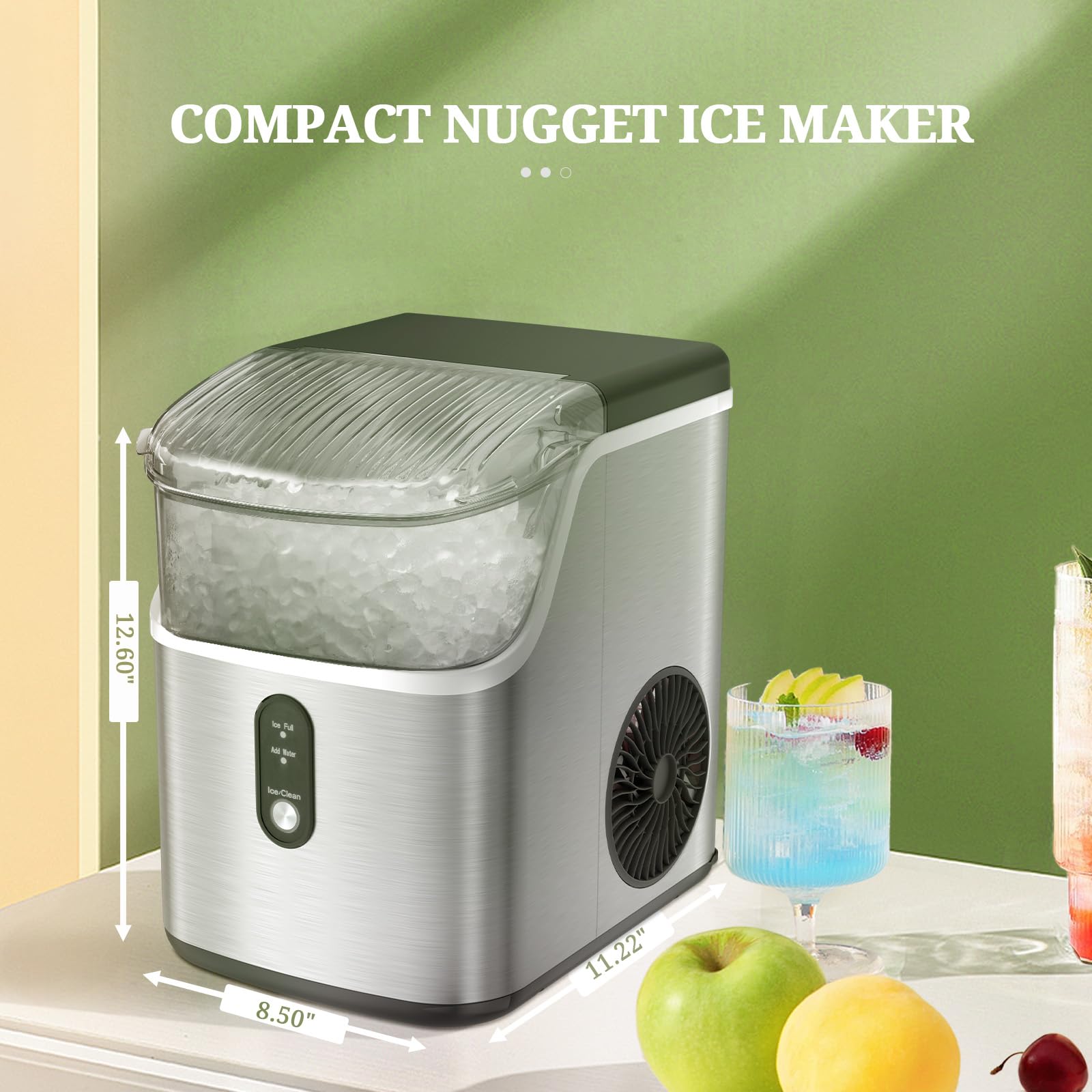 Antarctic Star Nugget Ice Maker Countertop - Chewable ice, Pebble Ice Maker Machine, 35lbs/24h, Auto-Cleaning Countertop Ice Machine, One Button Operation Ice Maker for Party/Home/Campingā¦