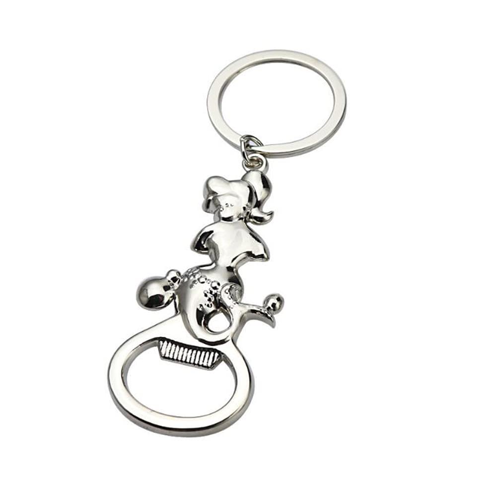ARFUKA Bottle Opener Keychain Metal Mermaid Pendant Beer Opener Beverage Soda Beer Bartender Bottle Opener Keyring Christmas Birthday Gift for Men and Women