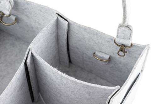 LifeSmart USA Baby Diaper Caddy Organizer Basket Removable Handles for a Classic Look Luxury Portable Nursery Diaper Storage Bin With Removable Compartments For Home, Car and Nursery