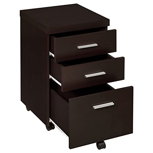 Coaster Home Furnishings Skylar 3-Drawer Mobile Storage Cabinet Cappuccino