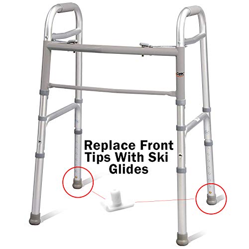Carex Walker Glides - Universal Walker Skis Glides - Skis for Walkers, Fits Most Walkers, Includes 1 Pair (2 Glides), 1 1/8 Inch