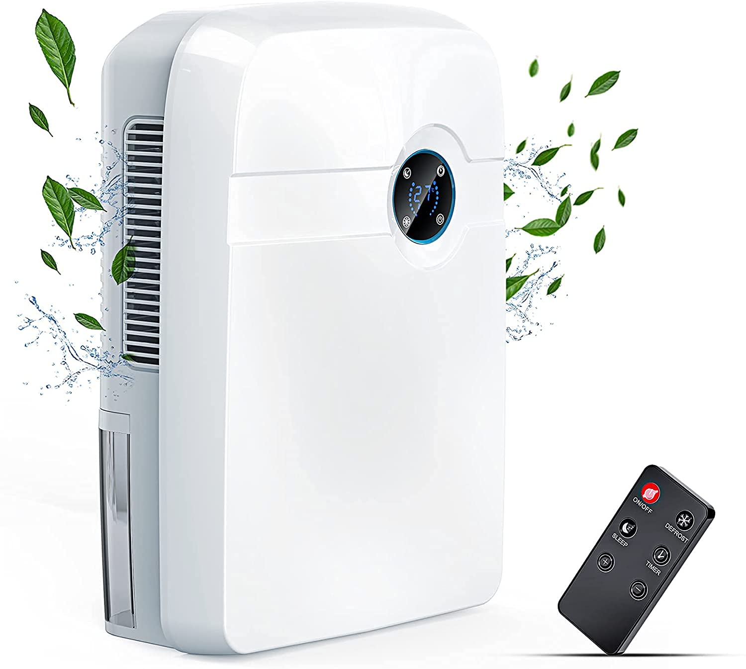Dehumidifiers for Home, Dehumidifier 4500 Cubic Feet (320 sq ft) Electric Dehumidifiers with Remote Control, Auto Shut Off, 77.4oz Quiet Air Dehumidifier