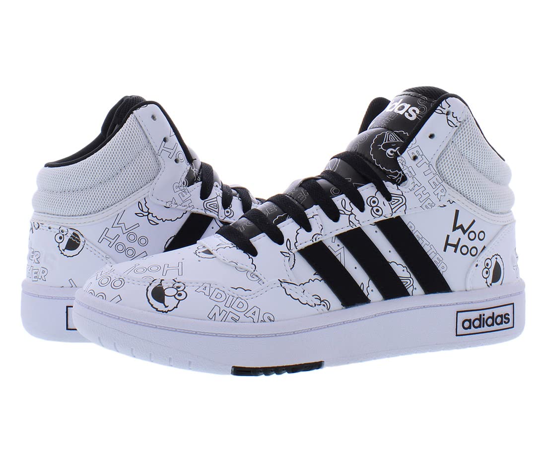 adidas Hoops 3.0 Mid Womens Shoes Size 7, Color: White/Black