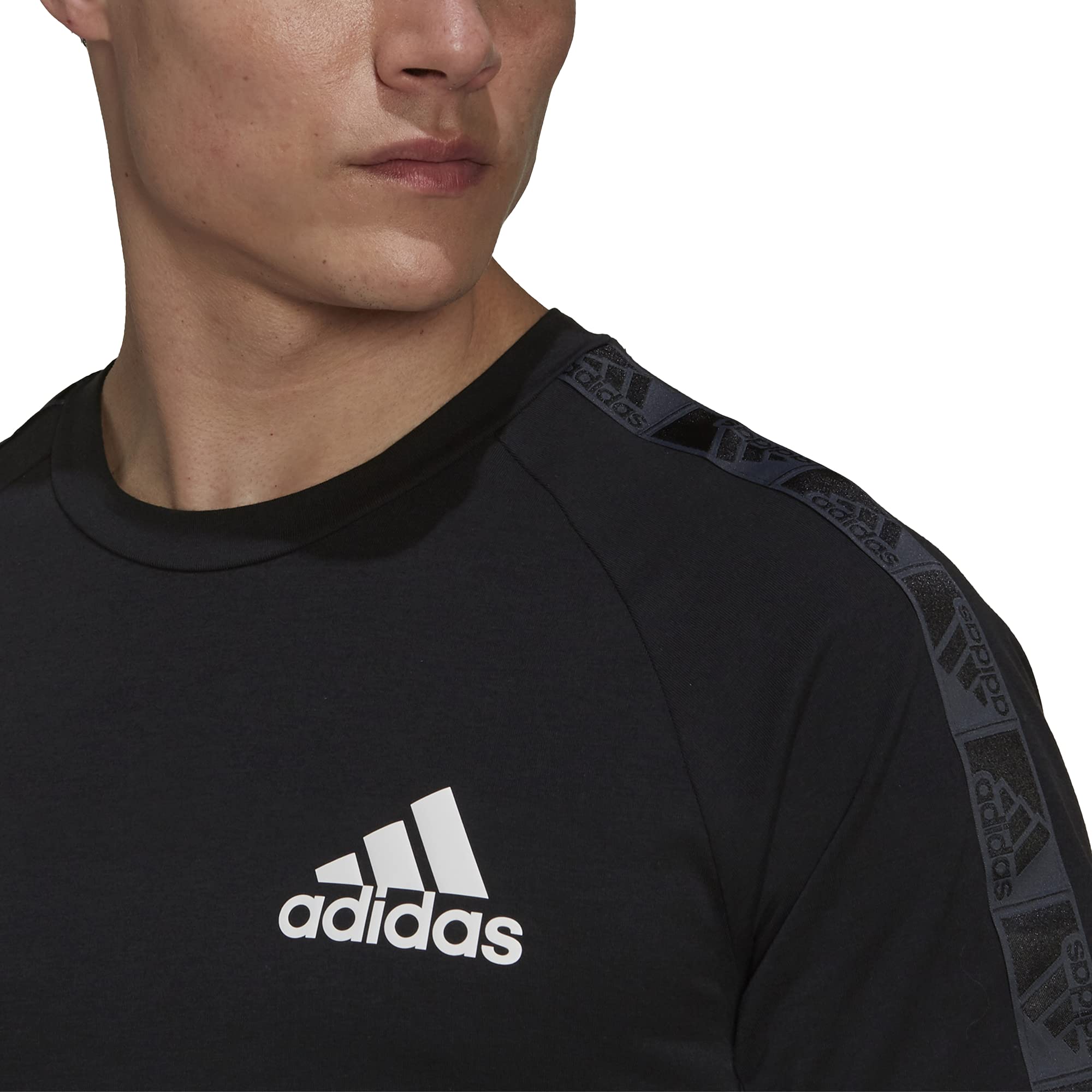 adidas Men's Designed 2 Move Sport Motion Logo T-Shirt, Black/White Large
