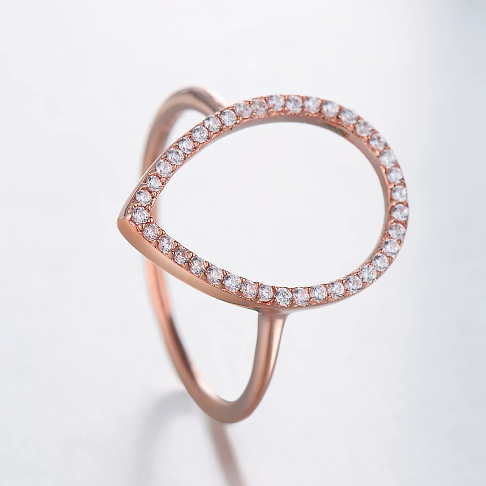 925 Silver Water Drop Geometric Finger Rings Women's Atmospheric Wedding Jewelry Gifts