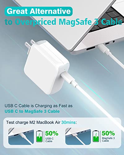 Charger for MacBook Air MacBook Pro 13 14 15 16 inch 2023 2022 2021 2020 2019 2018, M1 M2 Laptop 67W USB C Power Adapter, iPad, LED, 6.6FT USB-C Cable Charging as Fast as MagSafe 3, Original Quality