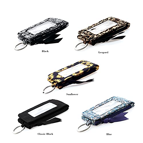 DONGGANGAJI Womens Wallet Lanyard Set Bifold Zipper Case Wallet with Lanyard (Leopard-R)