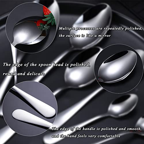 Glitterymall 12PCS Stainless Steel Cocktail Tasting Appetizer Cake Fruit Forks and Tea Dinner Server Spoon Kitchen Accessory Wedding Party (6 forks 5'' and 6 spoons5'')