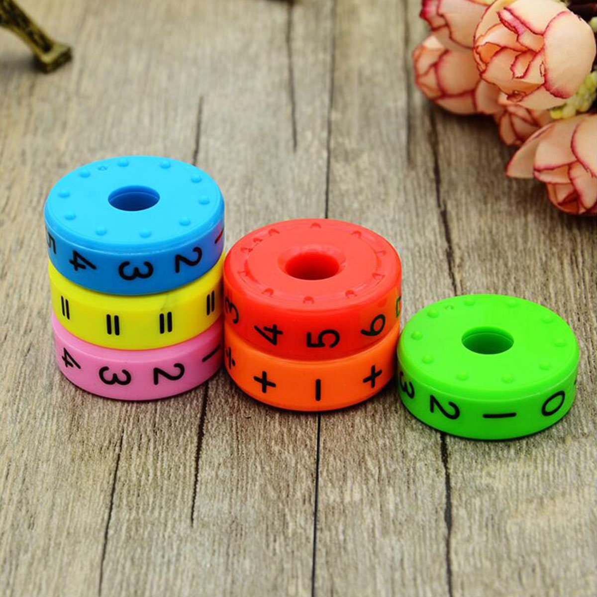 CHILHOLYD Learning Toys Math Toy Montessori Preschool Learning Educational Counting Game Numbers and Symbols Math Skills Colorful Fridge Kindergarden Educational Tools Math Blocks Great Gift for Kids