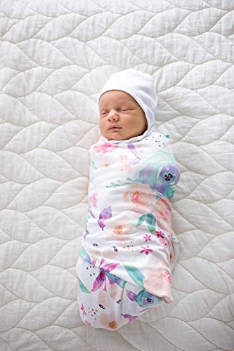 Copper Pearl Large Premium Knit Baby Swaddle Receiving Blanket Floral Bloom