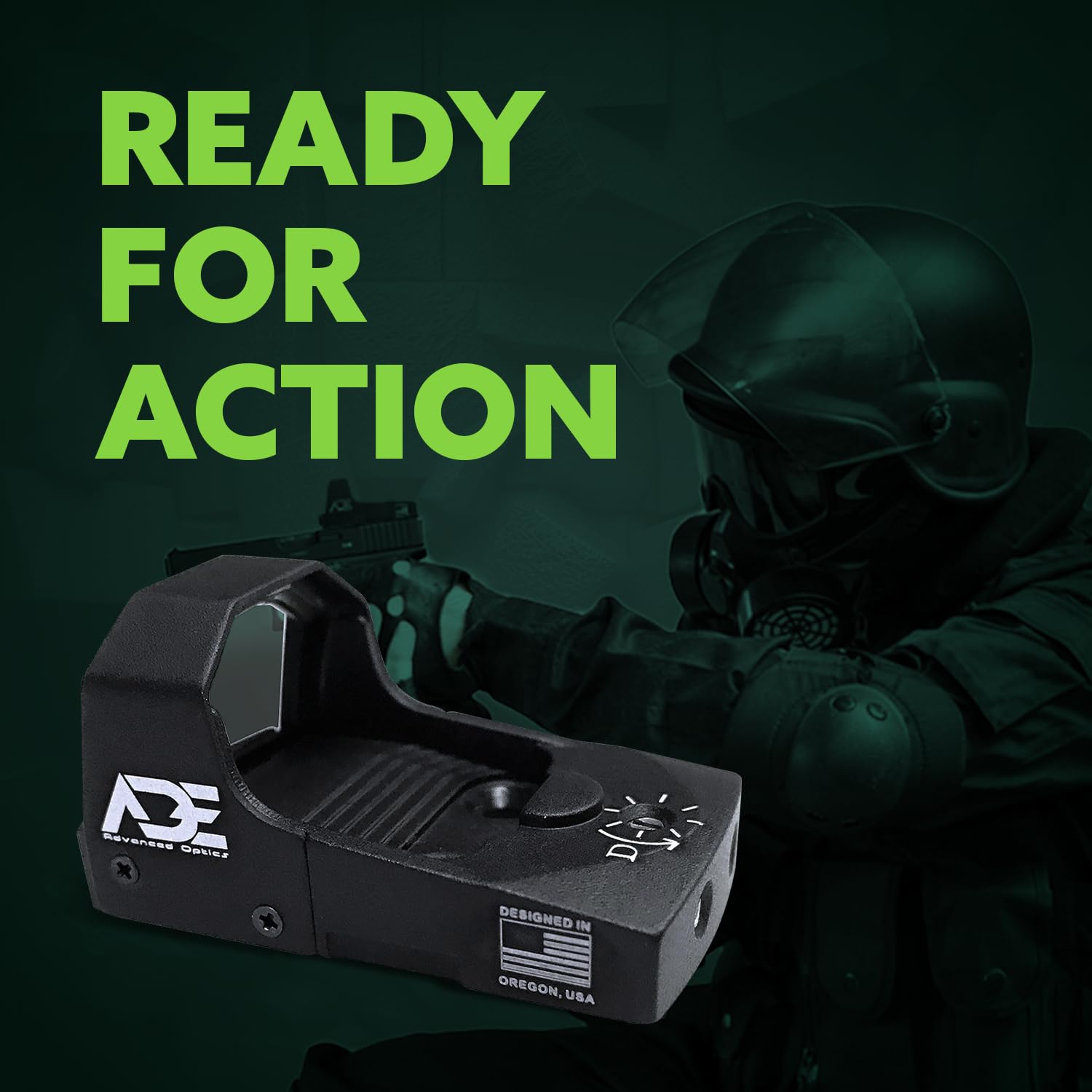Ade Advanced Optics RD3-006B Green Dot Sight for Handgun with Removeable Pictinny Base
