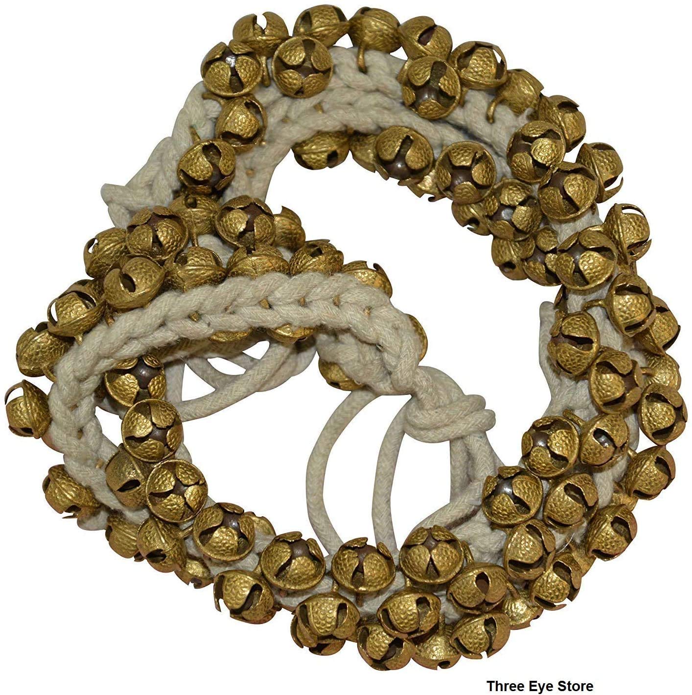 Big-Bells Tied with Cotton Cord Classical Dancers Anklet Musical Instrument (25+25 BELLS)