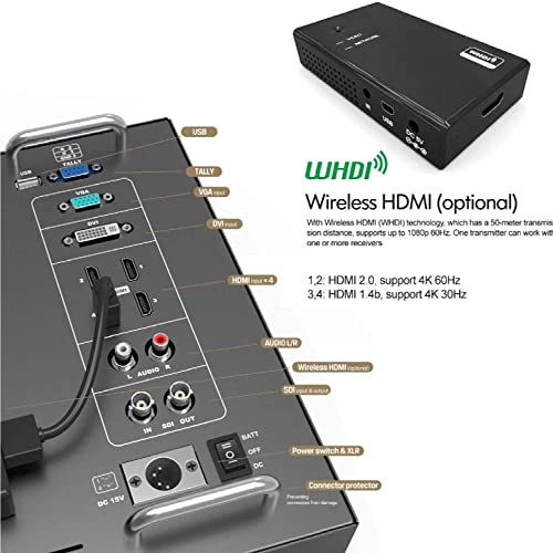 Lilliput BM150-4K 15.6" 6U Carry-on/Rackable 4K Broadcast LED Director Monitor, 3840x2160