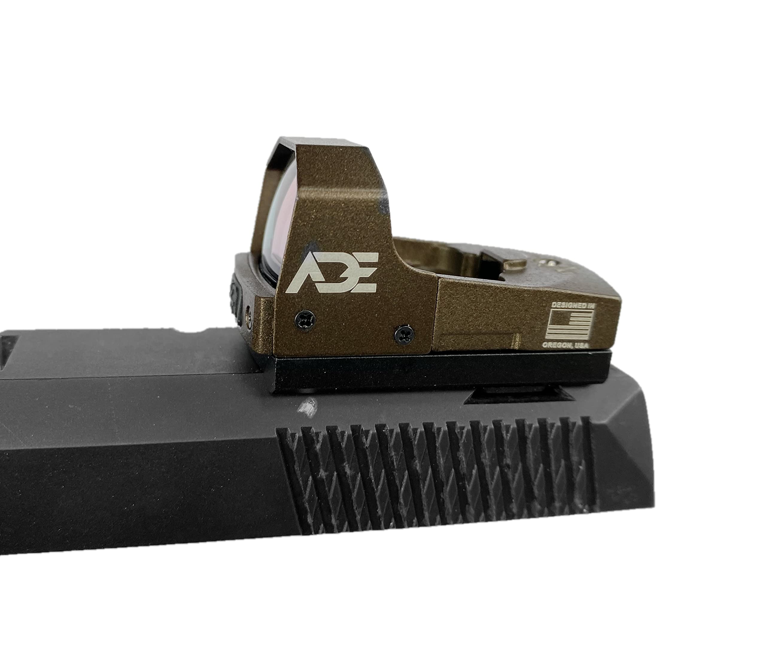 Ade Advanced Optics Python RD3-006A Green Dot Sight with Removeable Picatinny Plate for Handgun - FDE/TAN Body Color