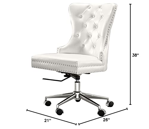 Best Quality Furniture OC39-A Office Chair, White Faux Leather