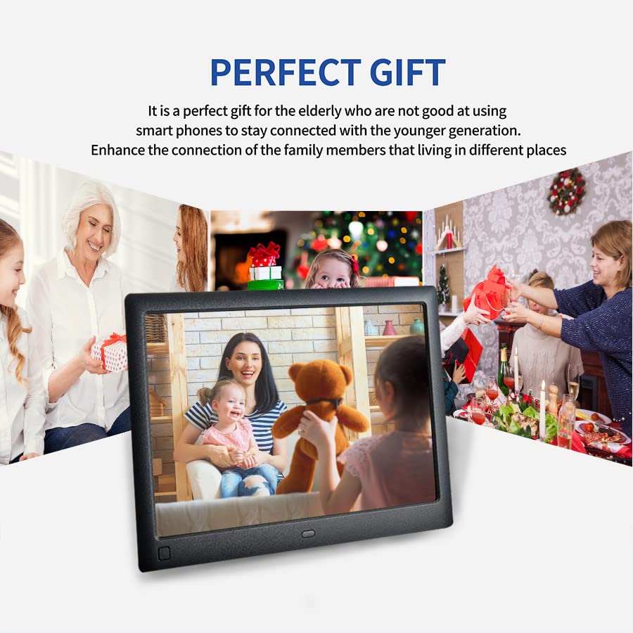 8 Inch Digital Photo Frame,Digital Picture Frame with 1024 x 768 HD IPS Display, USB and SD Card Slots and Remote Control(08" XM)