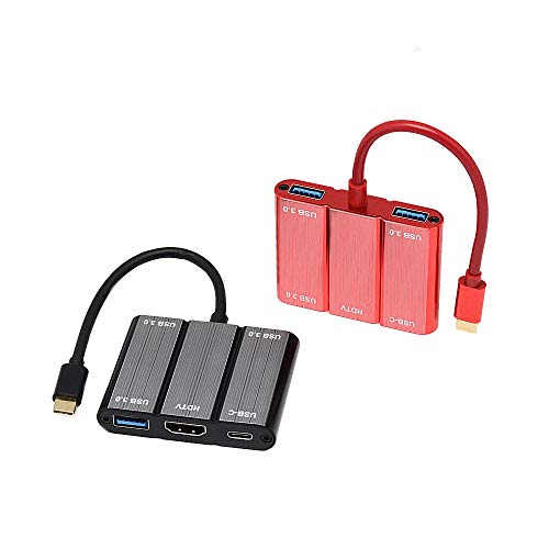 USB C 5 in 1 Adapter, YMY USB Type-C Hub to 4K HDMI, USB3.0 and USB C PD Charging Compatible for Apple MacBook Pro, Dell XPS,Chromebook Pixel, Lumia950 (5-in-1, Black)