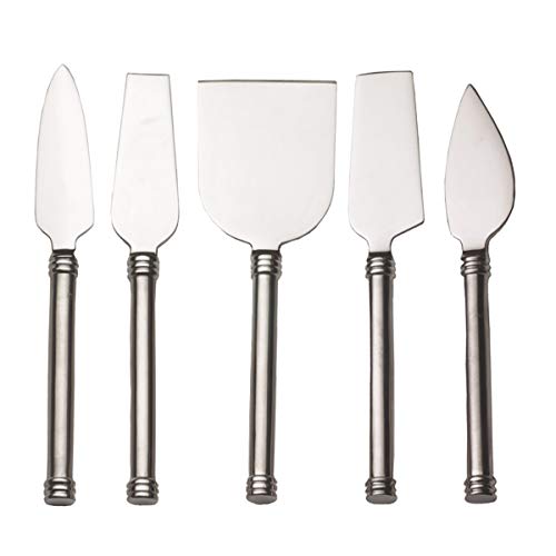 RSVP International Endurance® Stainless Steel Cheese Knives, Set of 5 | Five Different Blades | Cut & Serve Cheeses in Style | Great for Parties, Events, or Home Use | Dishwasher Safe