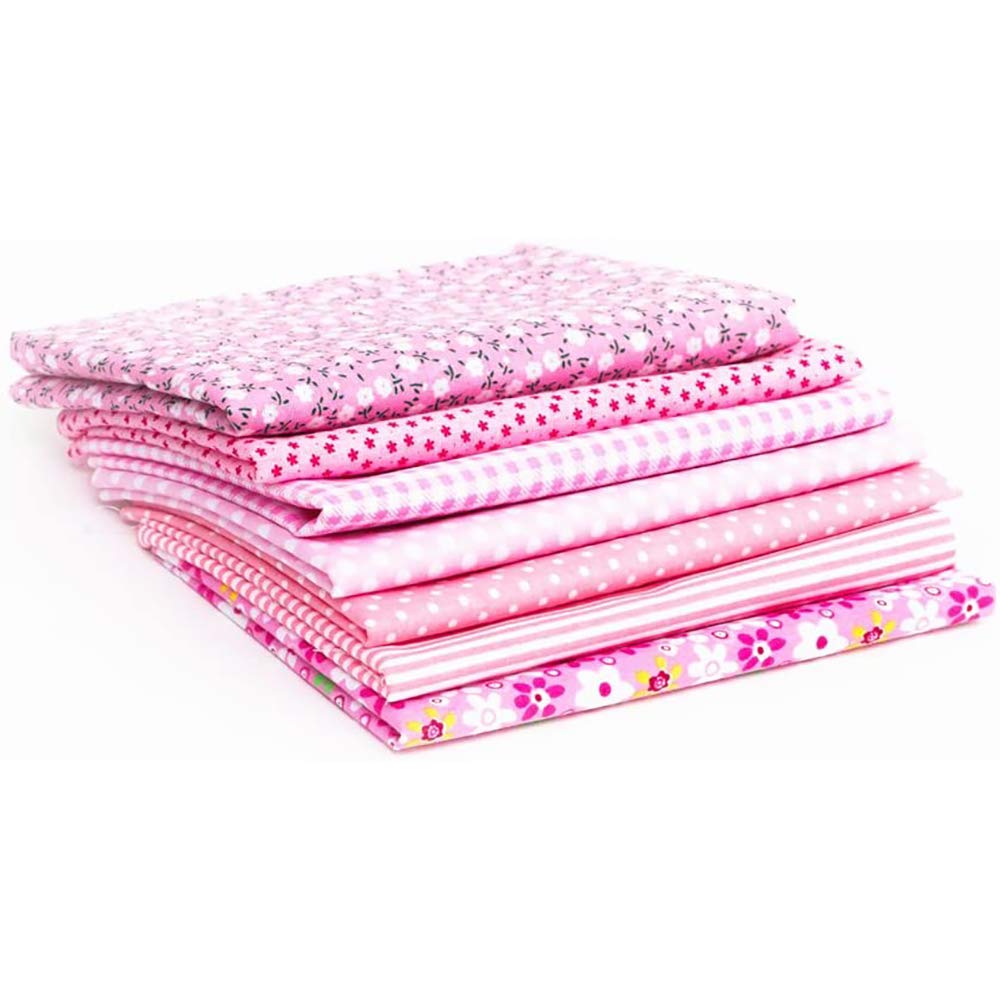 7Pcs Assorted Fat Quarter Bundle Quilt Quilting Cotton Fabric Sewing DIY Set ()