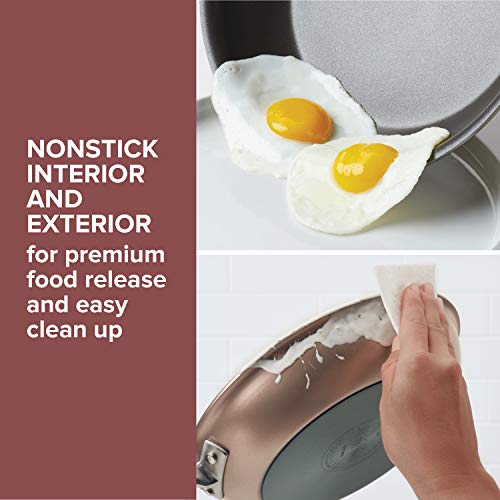 Anolon Advanced Hard Anodized Nonstick Divided Grill / Griddle Pan / Skillet - 12.5 Inch, Bronze,84122