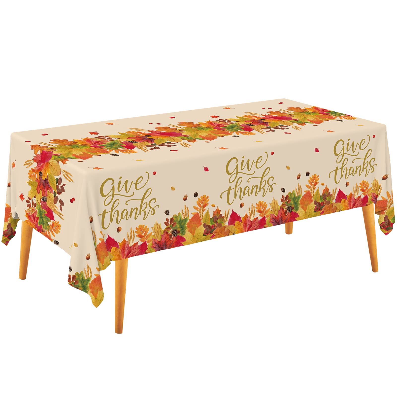 Gatherfun Fall Thanksgiving Party Supplies, Disposable Tablecloth, Plastic Table Cover for Autumn Party Decorations and Thanksgiving Party Decorations, 3 Pack, 54āx108ā