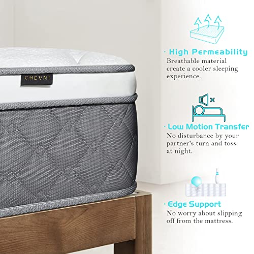 CHEVNI Full Mattress, 10 inch Hybrid Mattress with Gel Memory Foam,Motion Isolation Individually Wrapped Pocket Coils, Euro Top Design Full Size Mattresses