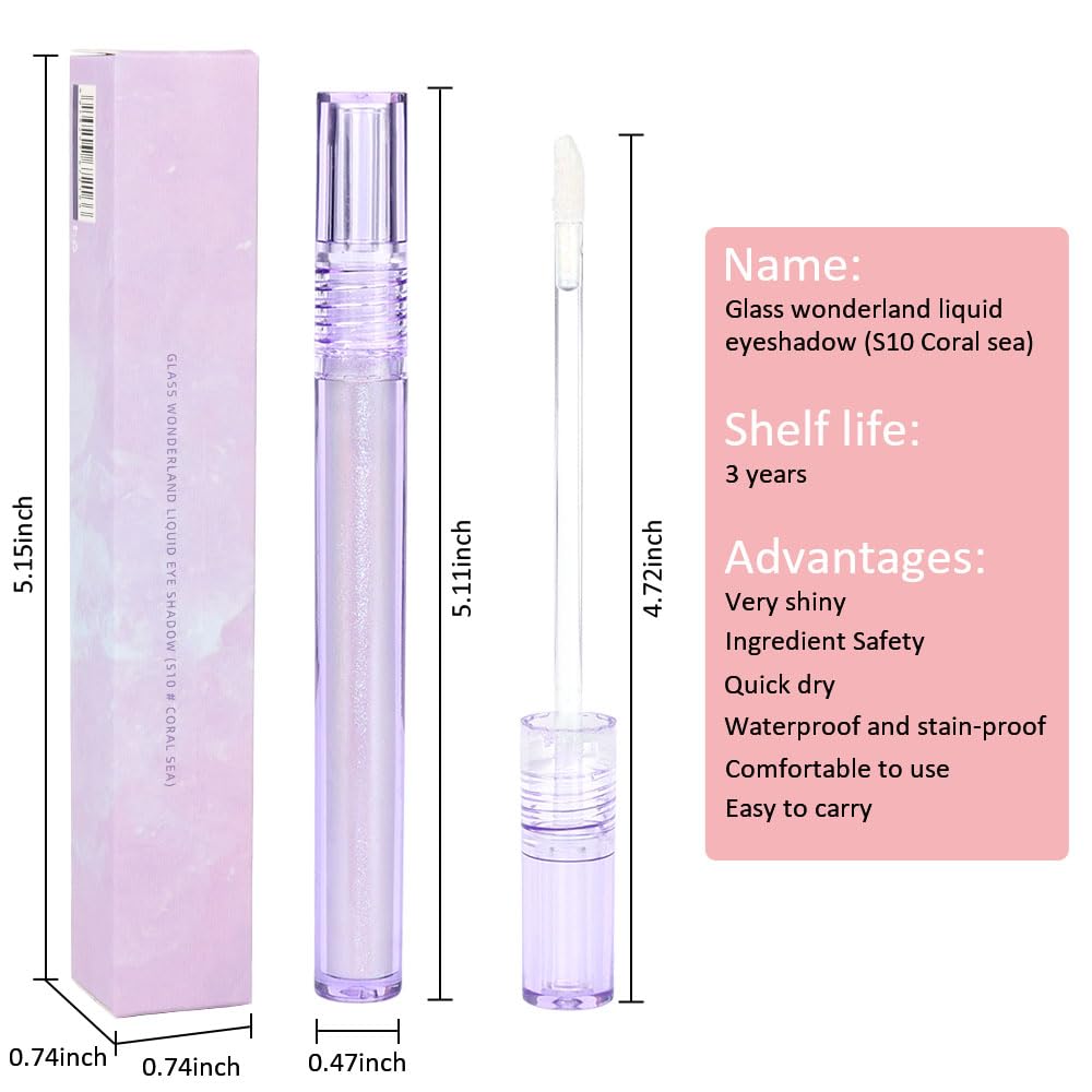 AMY'S DIARY 8 Colors Liquid Shimmer Eye Shadow Kit - Sparkling Metallic High Pigmented Glitter Eye Shadow, Quick Drying Long Lasting Creates Dimensional Beauty Eye Looks