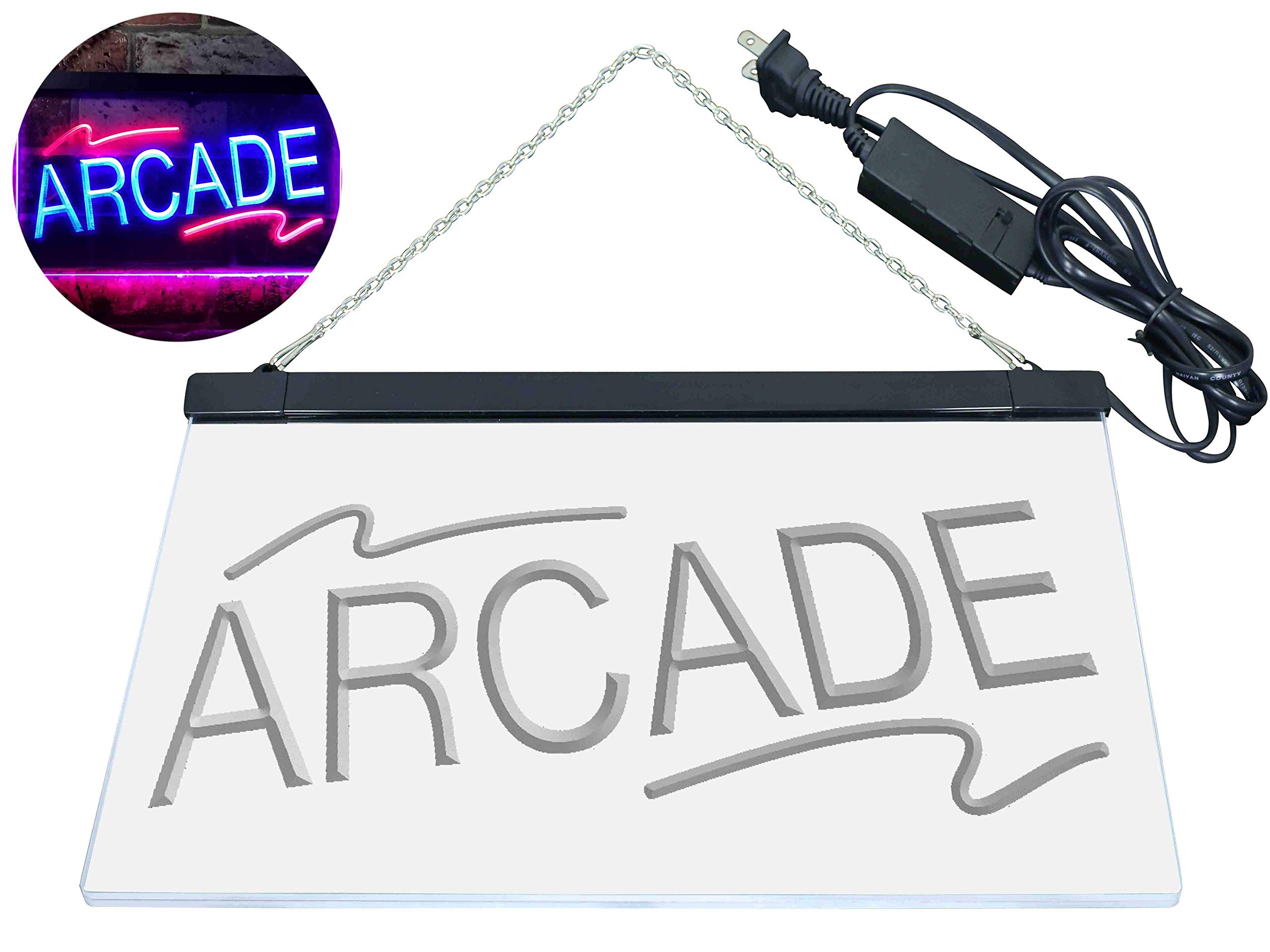 ADVPRO Arcade Game Room Man Cave Dual Color LED Neon Sign Red & Blue 16" x 12" st6s43-i0427-rb