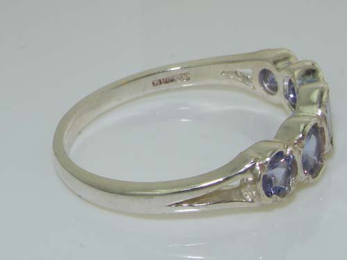 925 Sterling Silver Natural Tanzanite Womens Band Ring - Sizes 4 to 12 Available