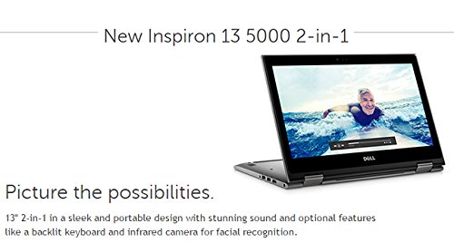 Dell Inspiron 13-5378, 13.3 Inch 2-in-1 Touch Screen Laptop NoteBook PC (Intel Quad Ci5-7200U 7th Gen, 8GB RAM, 1TB HDD, WIFI, Camera, USB 3.0, HDMI, FHD 1920 x 1080) Win 10 (Renewed)