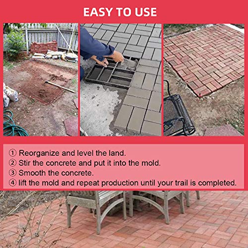Anothera 15.7"x15.7"x1.57" Concrete Molds Reusable Walk Maker Pathmate Stone Molding Stepping Stone Path Maker Paver Yard Patio Lawn Garden DIY Walkway Pavement Brick Moulds (8-Grid)