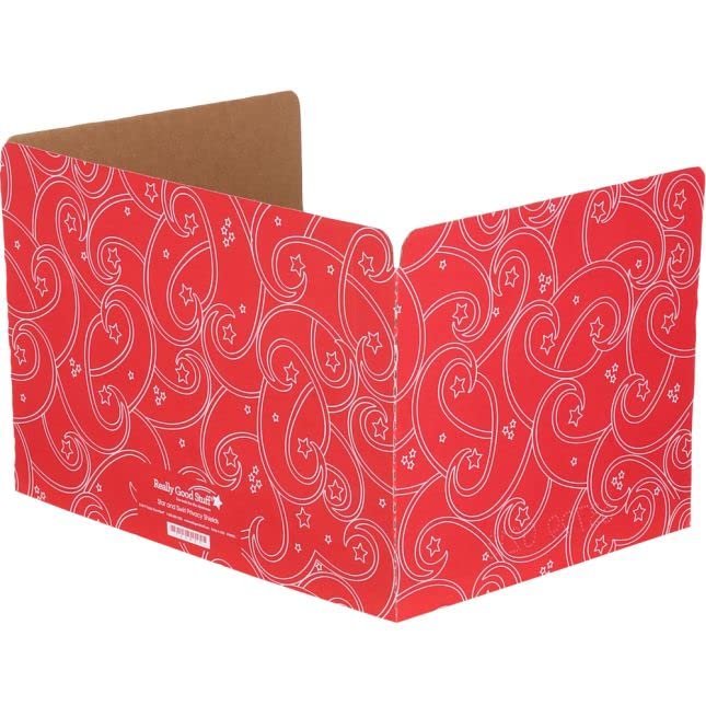 Really Good Stuff Standard Privacy Shields for Student Desks β Set of 12 - 3 Group Colors -Matte - Study Carrel Reduces Distractions - Keep Eyes From Wandering During Tests , Red, Blue & Green With Stars & Swirls Pattern