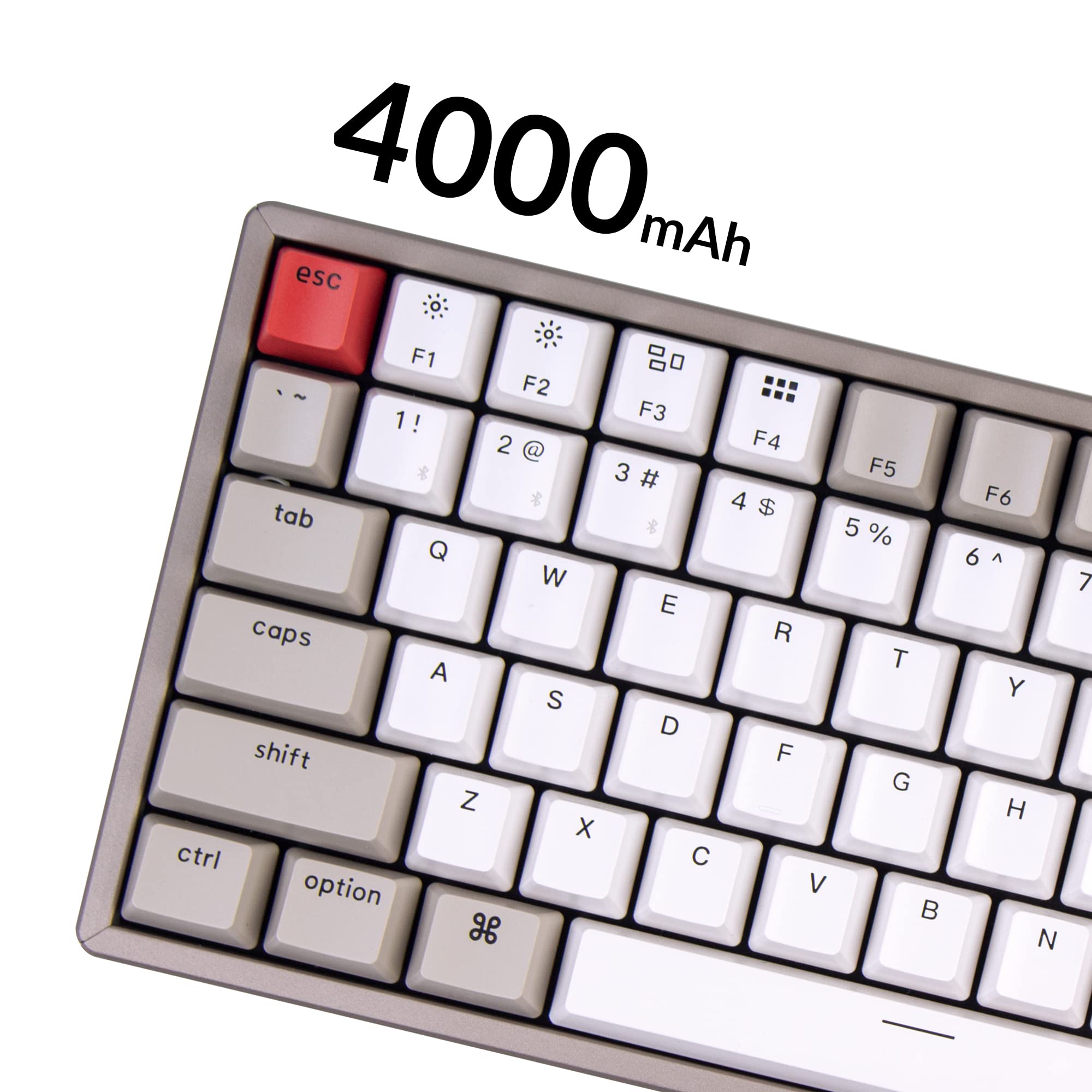 Keychron K2 75% Layout Bluetooth Wireless Mechanical Keyboard with Double-Shot Retro Keycaps/Type-C Wired/Keychron Mechanical Brown Switch/Aluminum Frame 84 Keys Computer Keyboard for Mac Windows